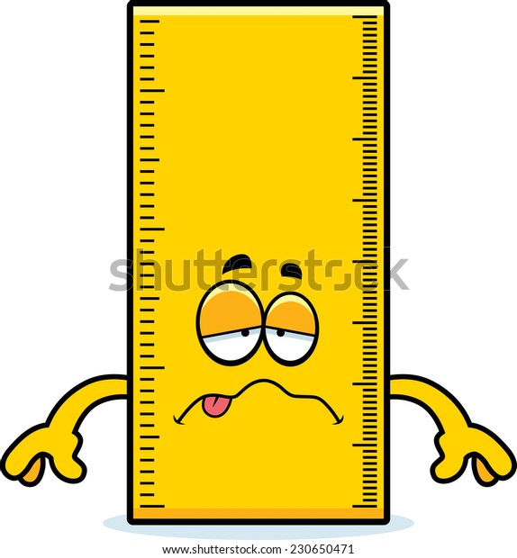 Cartoon Illustration Ruler Looking Sick Stock Vector (Royalty Free ...