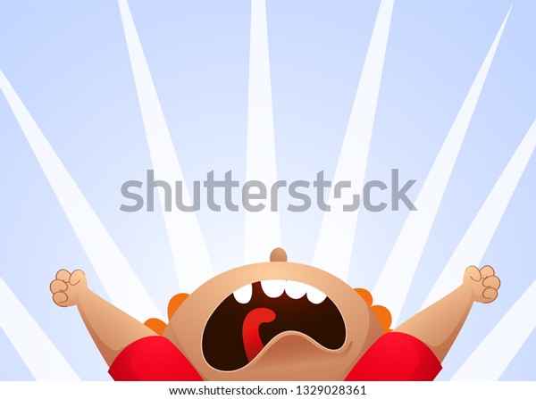 Cartoon Illustration Screaming Child Vector Illustration Stock Vector ...