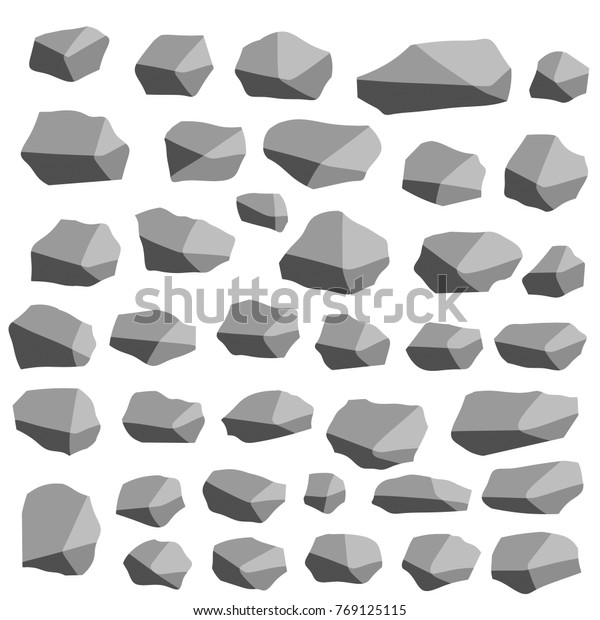 Cartoon Illustration Set Different Natural Stones Stock Vector (Royalty ...