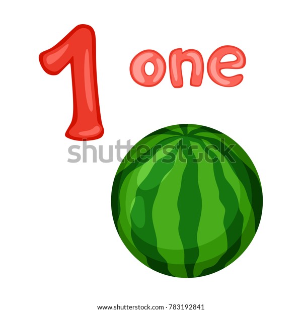 Cartoon Illustration Set Fruit Flashcards Numbers Stock Vector (Royalty ...