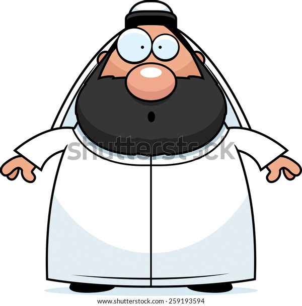 Cartoon Illustration Sheikh Looking Surprised: vector de stock (libre ...