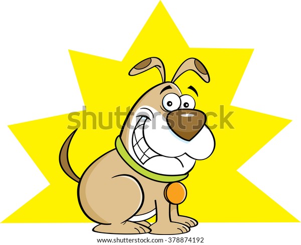 Cartoon Illustration Smiling Dog Stock Vector (Royalty Free) 378874192