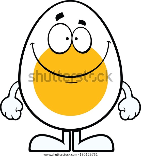 Cartoon Illustration Smiling Egg Stock Vector (Royalty Free) 190126751 ...