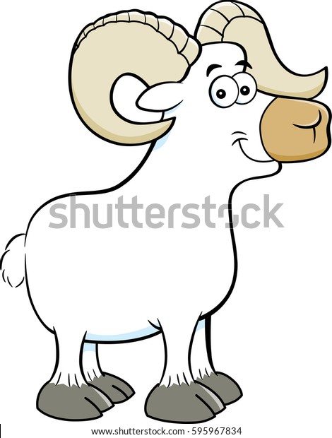 Cartoon Illustration Smiling Ram Stock Vector (Royalty Free) 595967834 ...