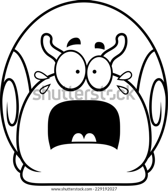 Cartoon Illustration Snail Looking Scared Stock Vector (Royalty Free ...