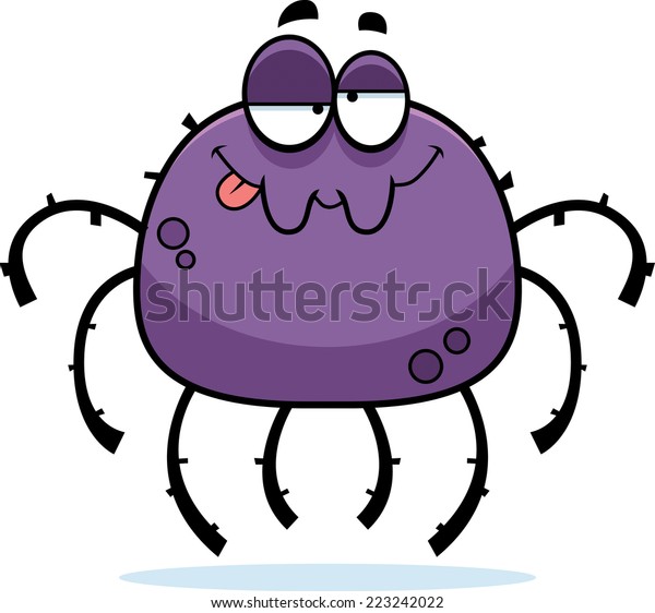 Cartoon Illustration Spider Looking Drunk Stock Vector (Royalty Free ...