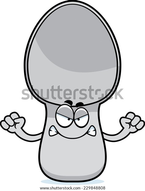 Cartoon Illustration Spoon Looking Angry Stock Vector (Royalty Free ...