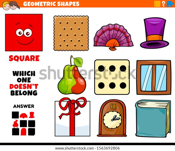 Cartoon Illustration Square Geometric Shape Educational Stock Vector ...