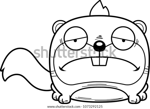 Cartoon Illustration Squirrel Sad Expression Stock Vector (Royalty Free ...