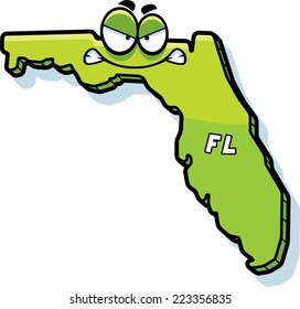 Cartoon Illustration State Florida Looking Angry: เวกเตอร์สต็อก (ปลอด ...