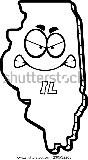 Cartoon Illustration State Illinois Looking Angry Stock Vector (Royalty ...