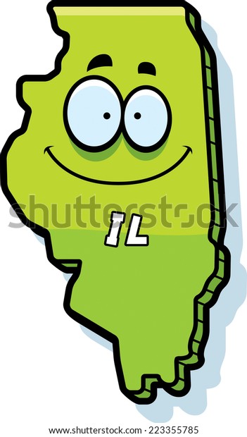 Cartoon Illustration State Illinois Smiling Stock Vector (Royalty Free ...
