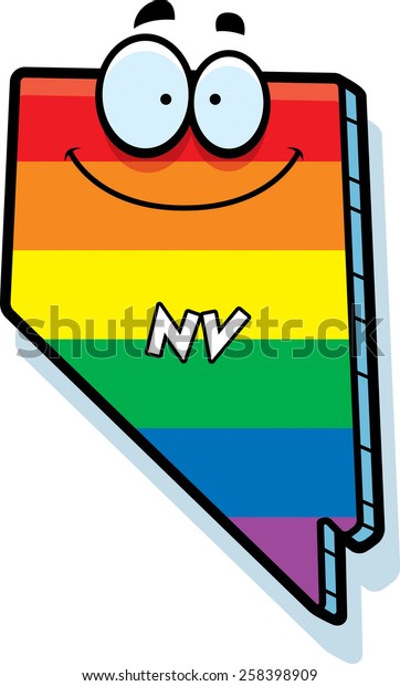 Cartoon Illustration State Nevada Smiling Rainbow Stock Vector (Royalty ...