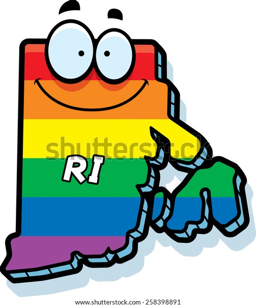 Cartoon Illustration State Rhode Island Smiling Stock Vector (Royalty ...