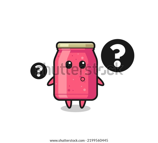 Cartoon Illustration Strawberry Jam Question Mark Stock Vector (Royalty ...