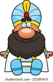 Cartoon Illustration Sultan Sitting Stock Vector (Royalty Free) 252393475