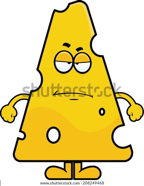 Cartoon Illustration Swiss Cheese Grumpy Expression Stock Vector ...
