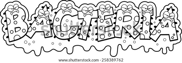 Cartoon Illustration Text Bacteria Slimy Germ Stock Vector (Royalty ...