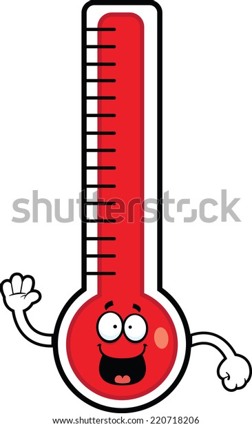 Cartoon Illustration Thermometer Happy Expression Stock Vector (Royalty ...