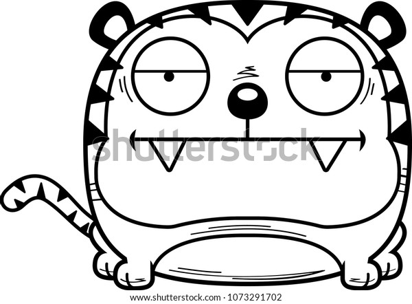 Cartoon Illustration Tiger Looking Bored Stock Vector (Royalty Free ...