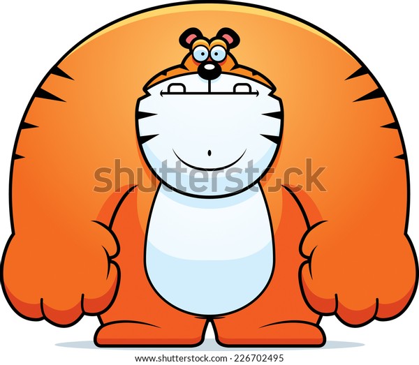 Cartoon Illustration Tiger Standing Stock Vector (Royalty Free ...