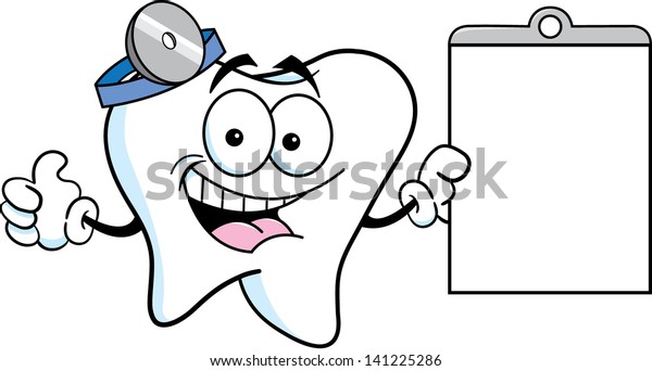 Cartoon Illustration Tooth Holding Chart Giving Stock Vector (Royalty ...