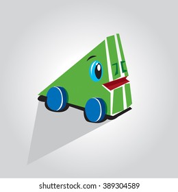 Cartoon Illustration Triangle Shaped Funny Yellow Stock Vector (Royalty ...