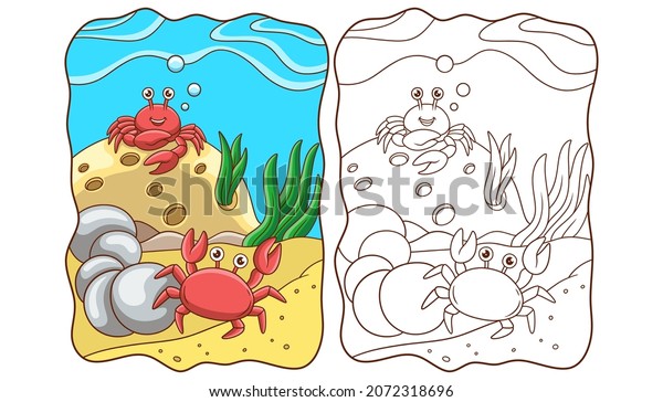Cartoon Illustration Two Crabs Playing On Stock Vector (Royalty Free ...