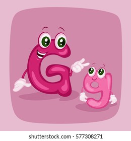 Cartoon Illustration Uppercase Lowercase Letter G Stock Vector (Royalty ...