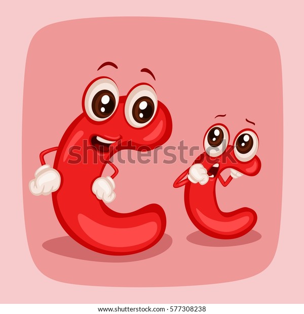 Cartoon Illustration Uppercase Lowercase Letter C Stock Vector (Royalty ...