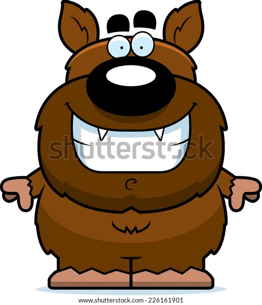 Cartoon Illustration Werewolf Smiling Stock Vector (Royalty Free ...