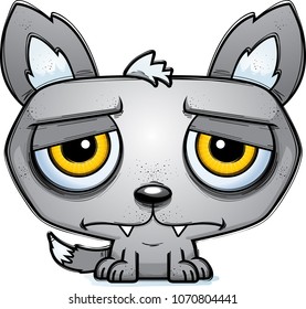 Cartoon Illustration Wolf Looking Depressed Stock Vector (Royalty Free ...