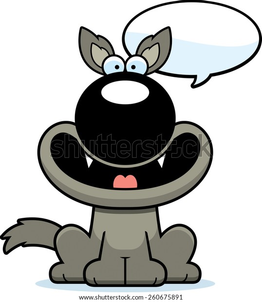 Cartoon Illustration Wolf Talking Stock Vector (Royalty Free) 260675891 ...