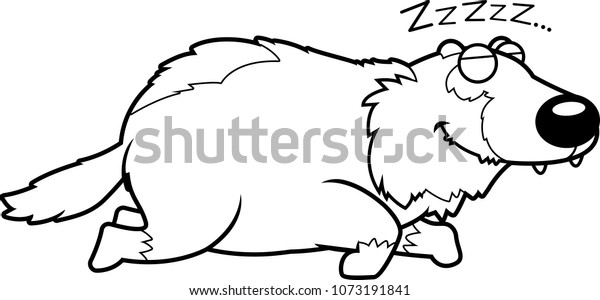 Cartoon Illustration Wolverine Sleeping Stock Vector (Royalty Free ...