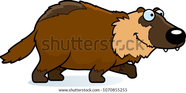 Cartoon Illustration Wolverine Walking Stock Vector (Royalty Free ...