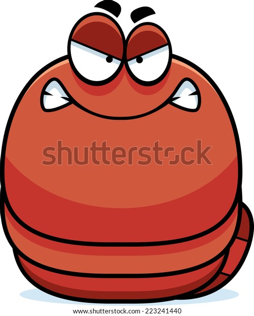 Cartoon Illustration Worm Looking Angry Stock Vector (Royalty Free ...