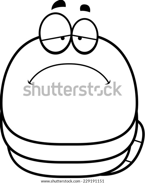 Cartoon Illustration Worm Looking Sad Stock Vector (Royalty Free ...