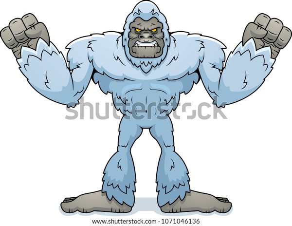Cartoon Illustration Yeti Looking Angry Stock Vector (Royalty Free ...