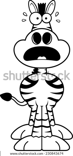Cartoon Illustration Zebra Looking Scared Stock Vector (Royalty Free ...