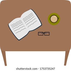 Cartoon Image Book Coffe Table Stock Vector (Royalty Free) 1753735247 ...