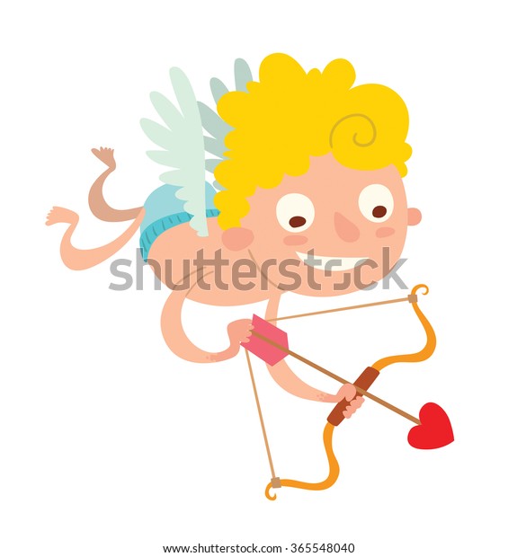 Cartoon Image Cute Little Cupid Yellow: เวกเตอร์สต็อก (ปลอดค่าลิขสิทธิ์ ...