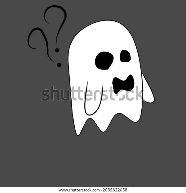 Cartoon Image Ghost Who Confused Has Stock Vector (Royalty Free ...