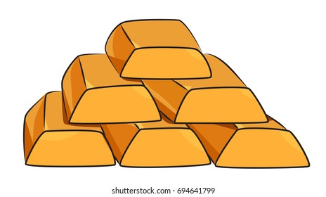 Cartoon Image Gold Bars Gold Symbol Stock Vector (Royalty Free ...