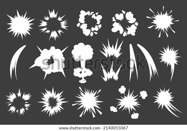 Cartoon Impact Effect White Air Explosion: เวกเตอร์สต็อก (ปลอดค่า ...