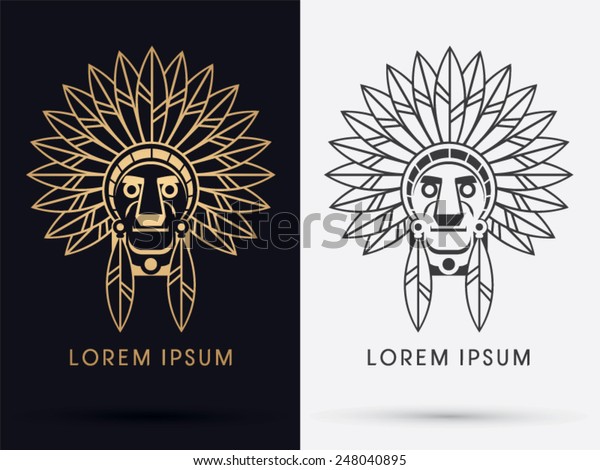 Cartoon Indian Face Smile Head Outline Stock Vector (Royalty Free ...