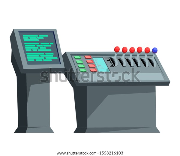 Cartoon Industrial Control Panel Isolated On Stock Vector (Royalty Free ...