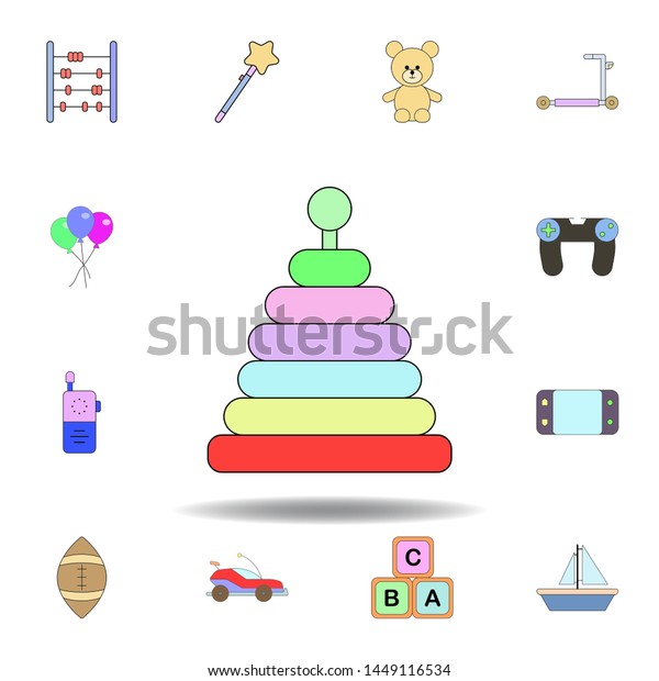 Cartoon Infant Stacker Toy Colored Icon Stock Vector (Royalty Free ...