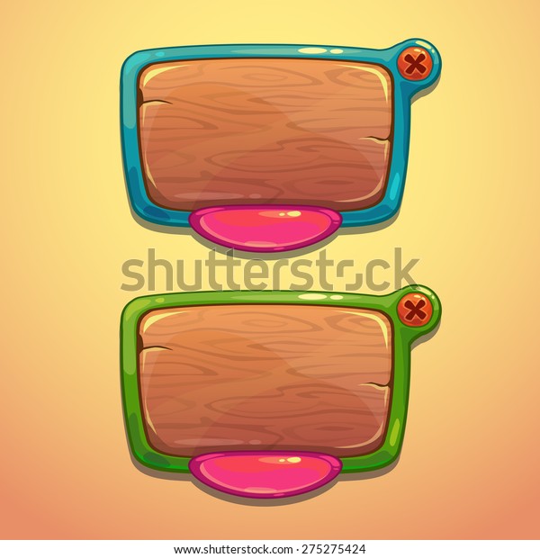 Cartoon Information Panels Vector Game Ui Stock Vector (Royalty Free ...
