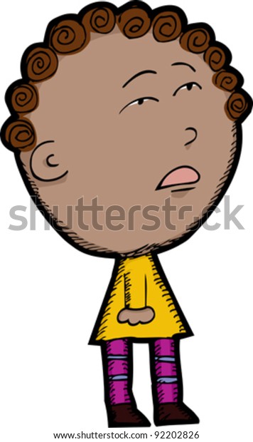 Cartoon Innocent Looking Mixed Race Child Stock Vector (Royalty Free ...