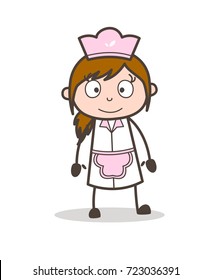 Cartoon Innocent Waitress Surprised Face Vector Stock Vector (Royalty ...